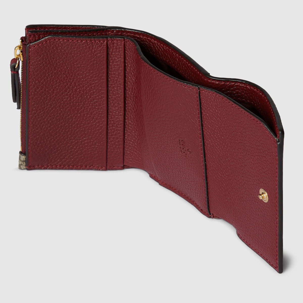 Bi-color GG Marmont mini wallet in Rosso Ancora red and beige | GUCCI® US