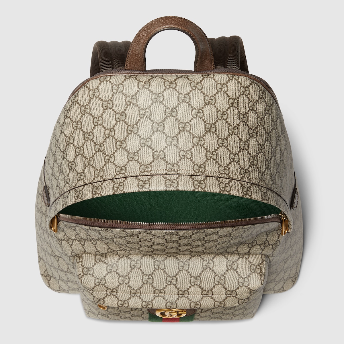 Ophidia medium backpack in beige and dark brown fabric | GUCCI® US