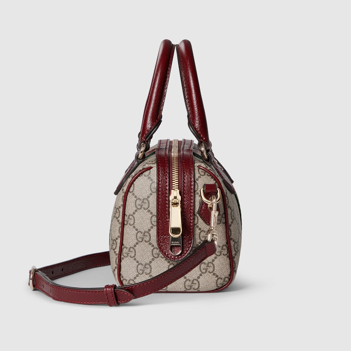 กระเป๋า Ophidia small boston bag inผ้า GG สีเบจและสีน้ำตาล | GUCCI® TH