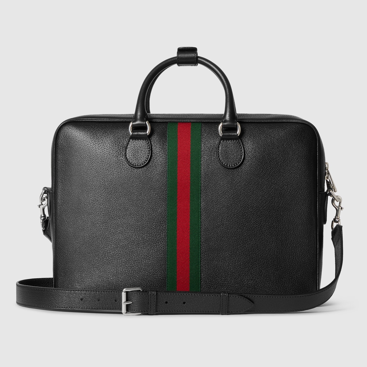 Ophidia large briefcase in black soft leather | GUCCI® US
