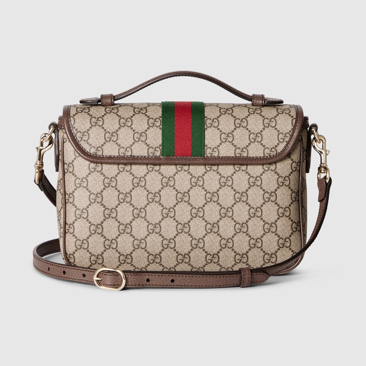 Ophidia medium top handle bag in beige and brown GG fabric | GUCCI® US