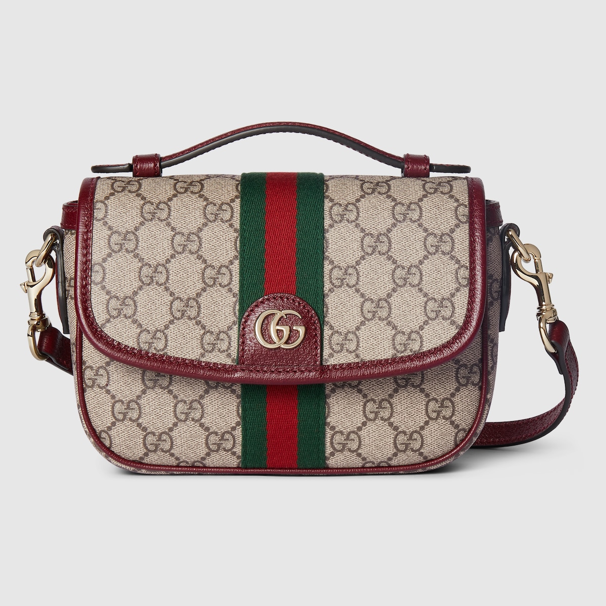 Ophidia small top handle bag in beige and brown GG fabric | GUCCI® CA