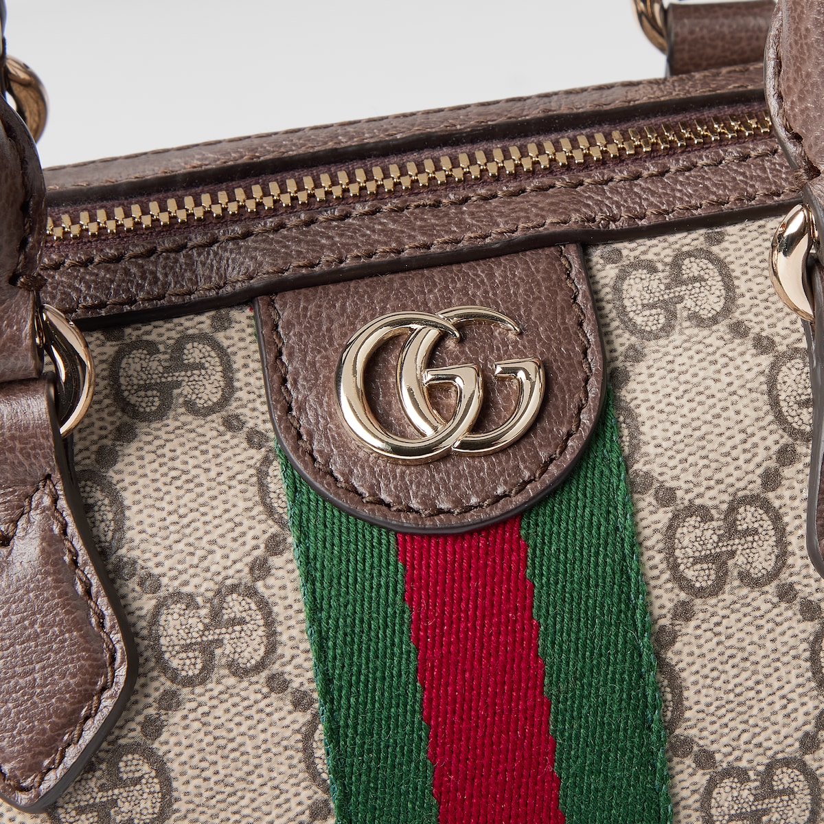Ophidia small boston bag in beige and brown GG fabric | GUCCI® US