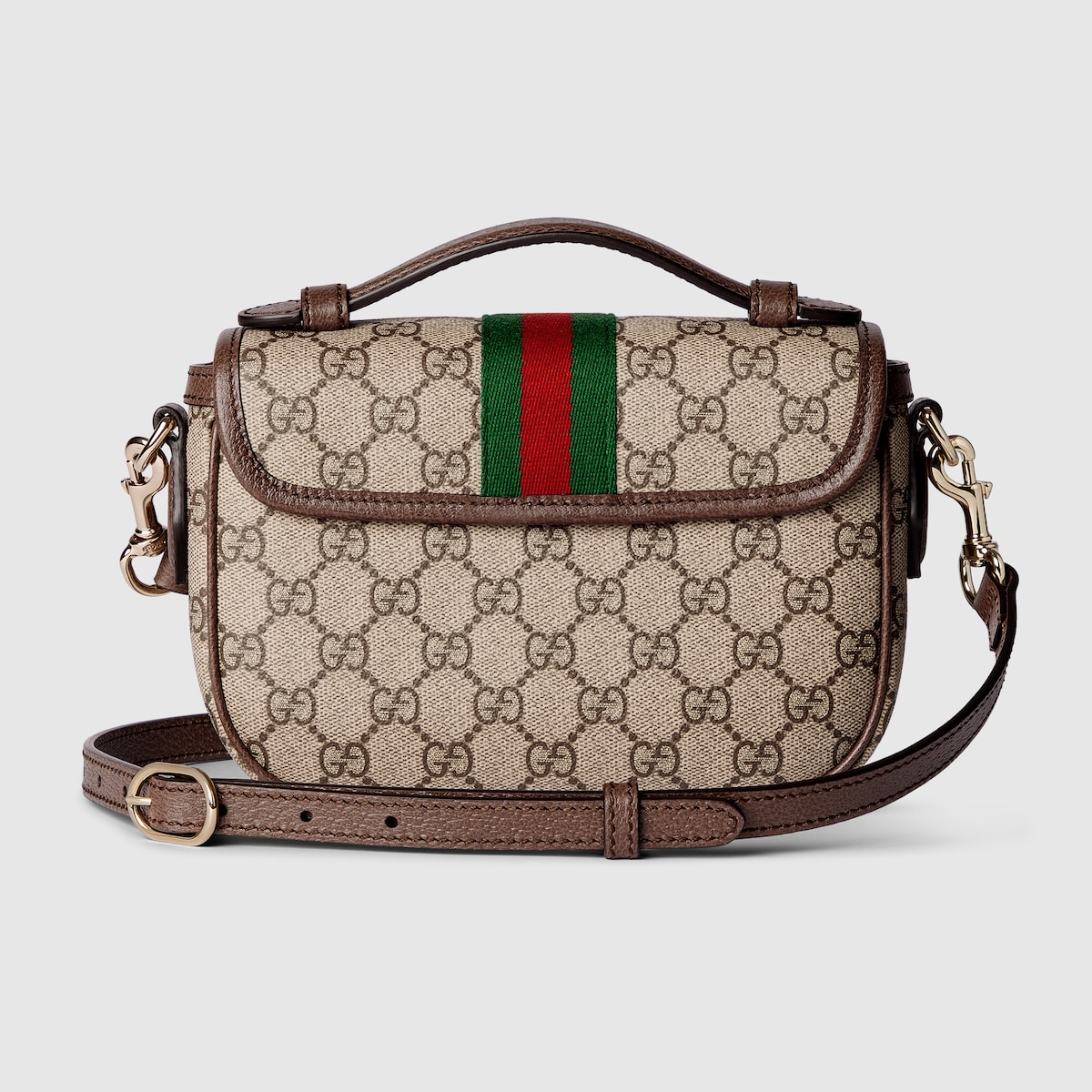 Ophidia small top handle bag in beige and brown GG fabric | GUCCI® US