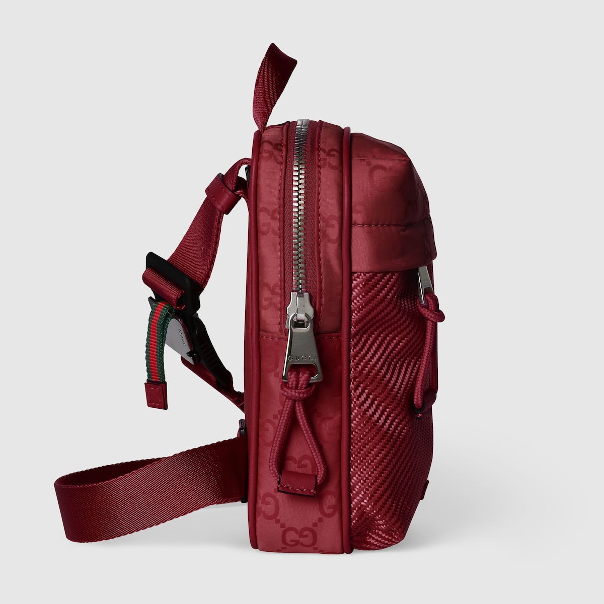 Gucci Nexus mini slingbag in Rosso Ancora red GG nylon | GUCCI® US