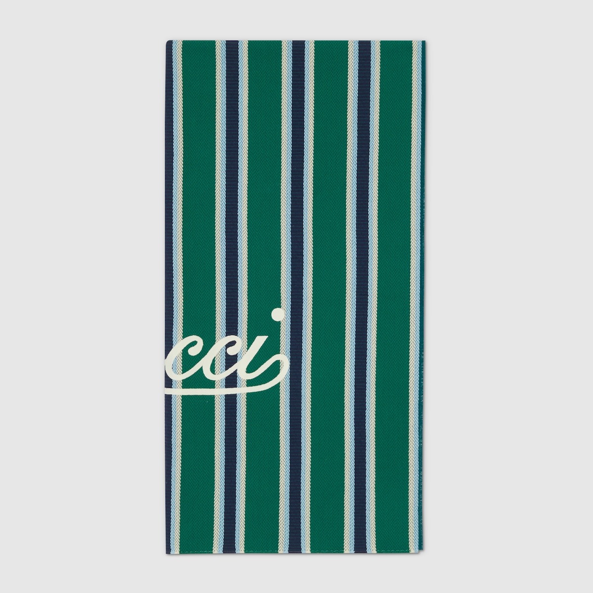 Cotton jacquard beach blanket in green, blue and white | GUCCI® NL