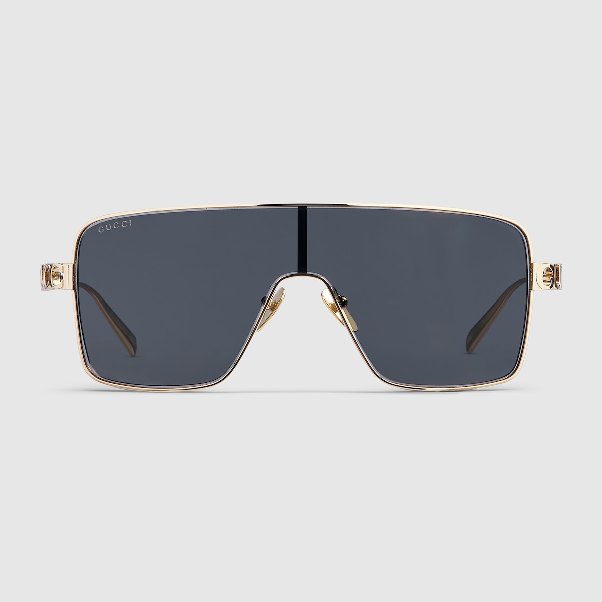Rectangular frame sunglasses in light gold | GUCCI® US