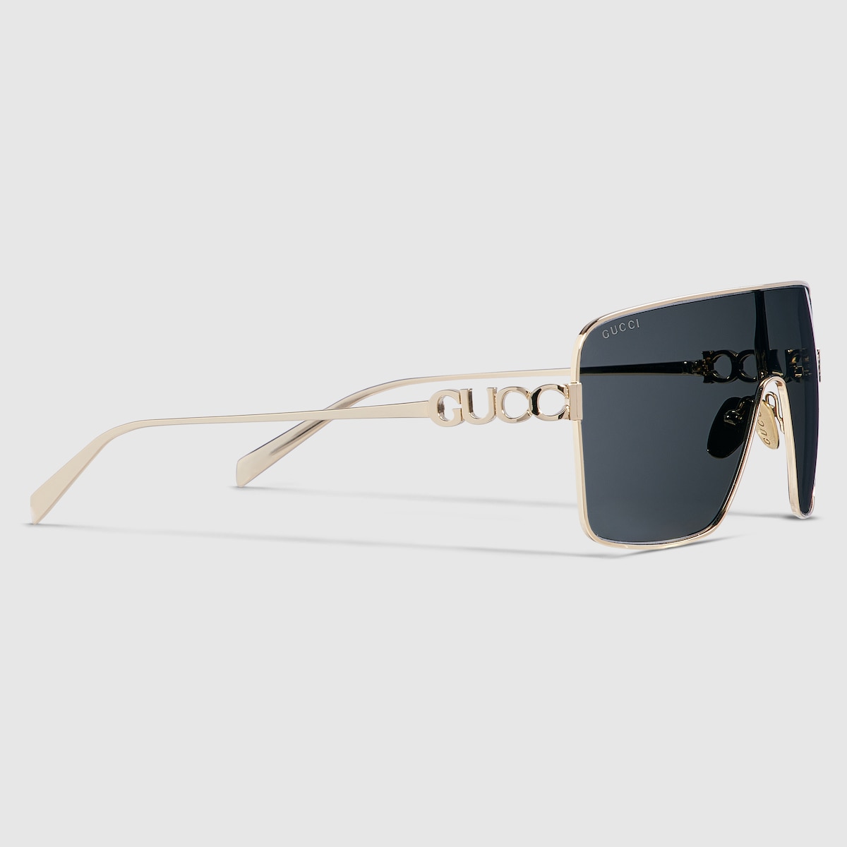Rectangular frame sunglasses in light gold | GUCCI® US