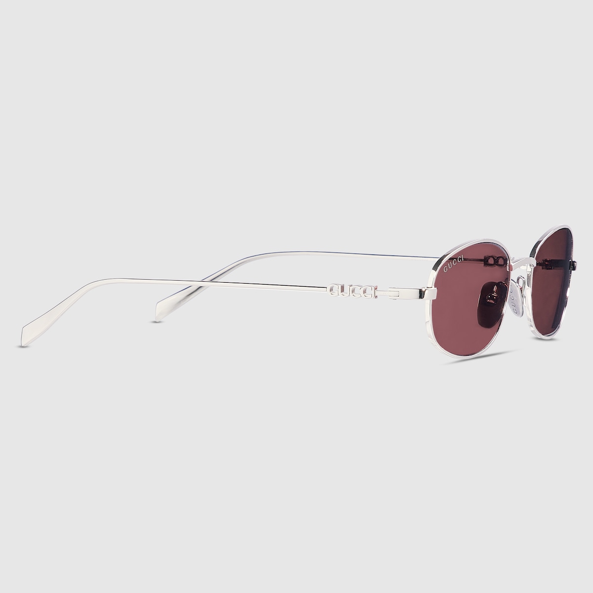 Oval frame sunglasses in silver | GUCCI® US