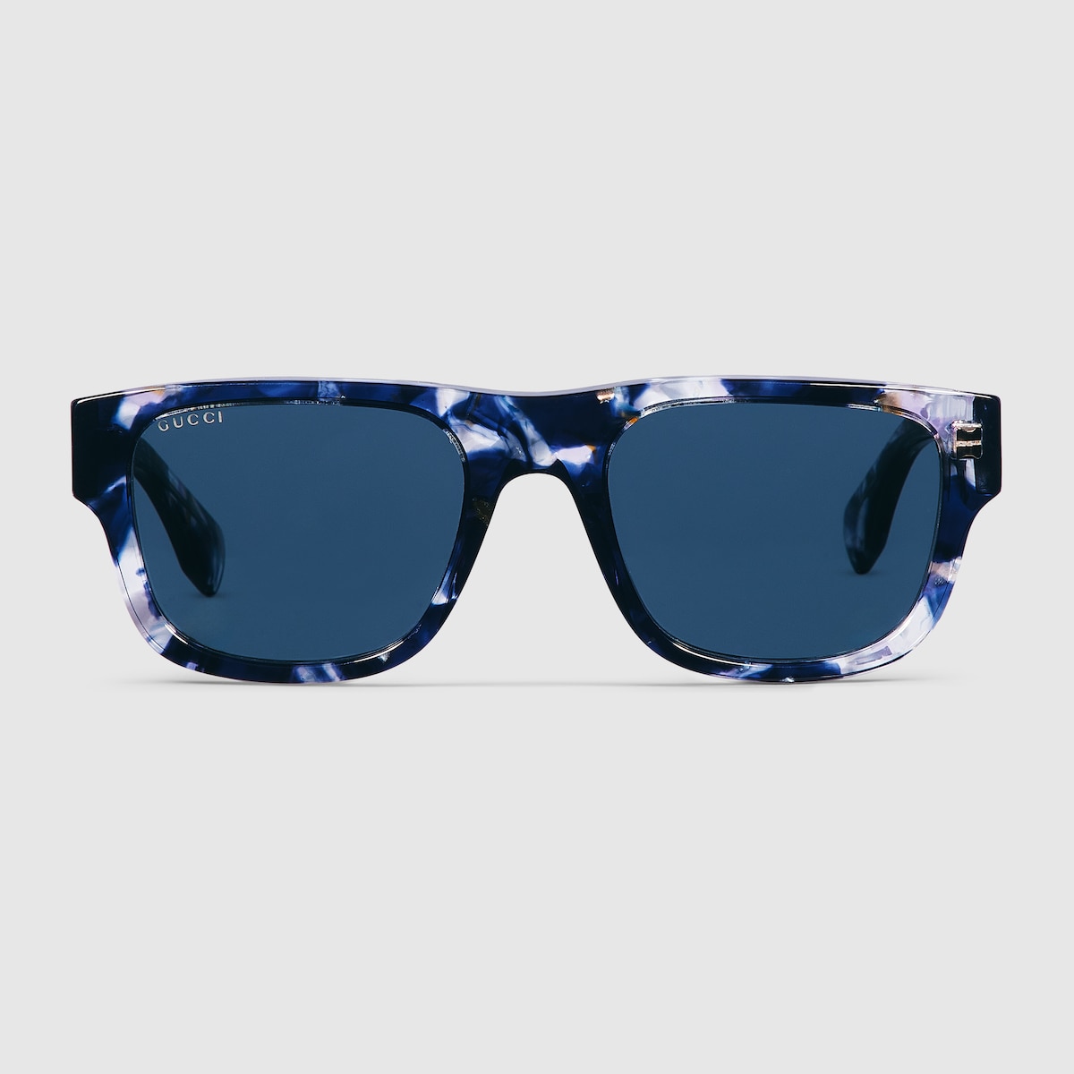 Rectangular frame sunglasses in blue tortoiseshell | GUCCI® CA