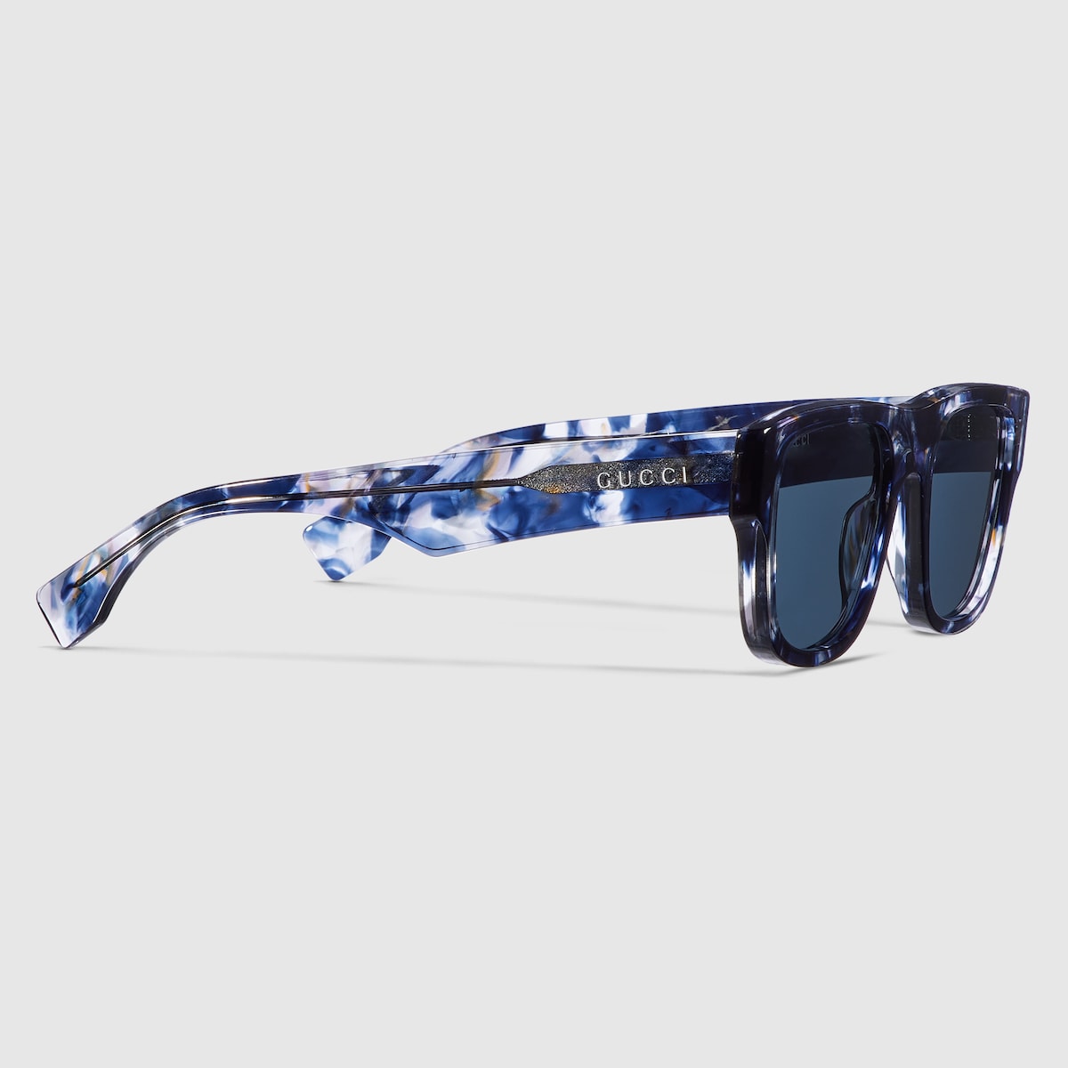 Rectangular frame sunglasses in blue tortoiseshell | GUCCI® US