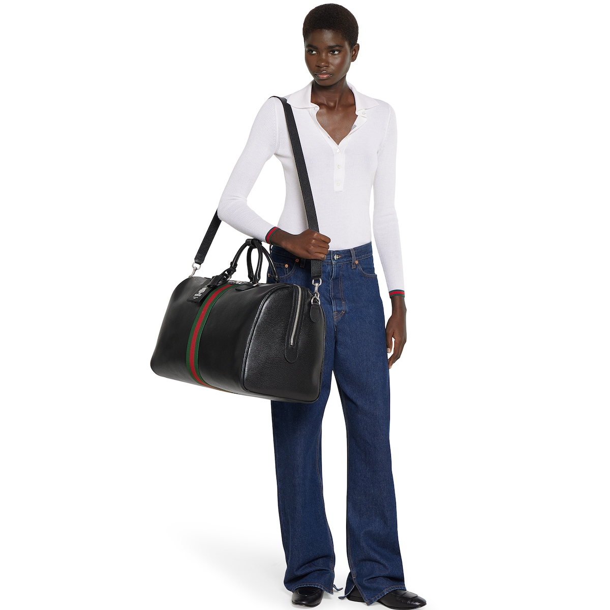 Gucci Savoy medium duffle bag in black leather | GUCCI® UK