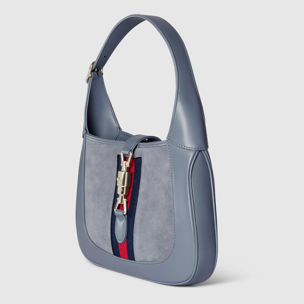Gucci Jackie 1961 medium bag in dusty blue suede | GUCCI® UK