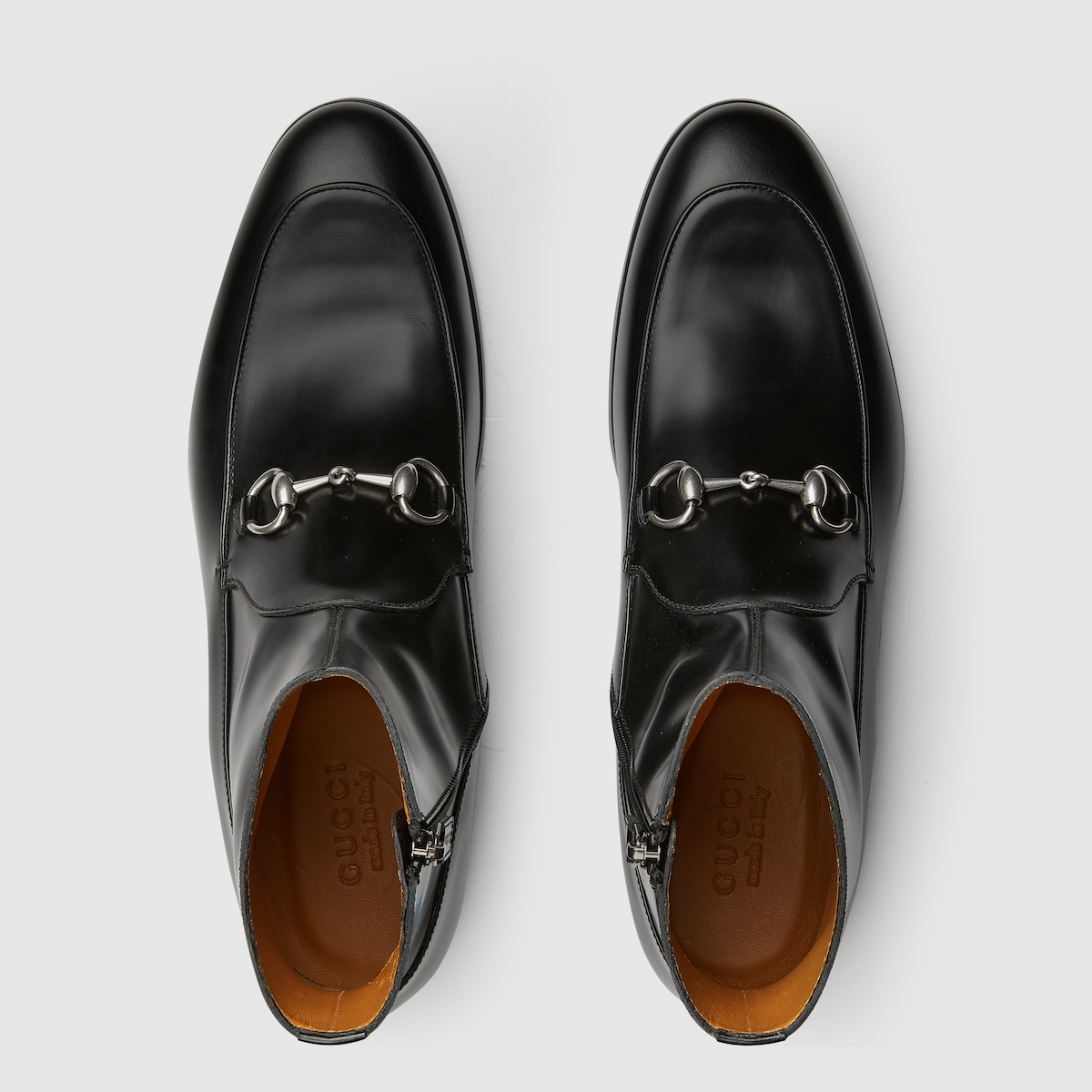 Men's ankle boot with Horsebit inblack shiny leather | GUCCI® International