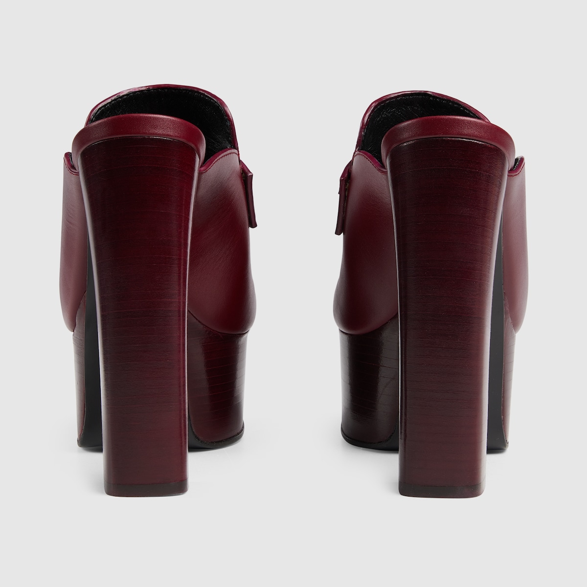 Women's platform mule with Horsebit in Rosso Ancora leather | GUCCI® ZA