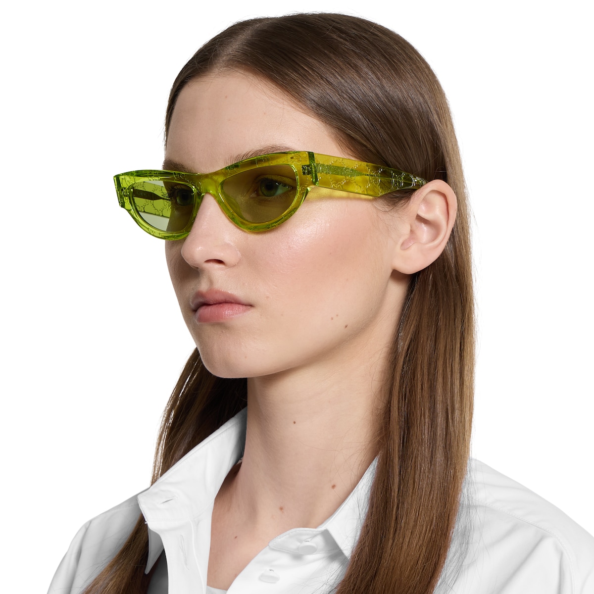 Cat eye sunglasses in acid green | GUCCI® US