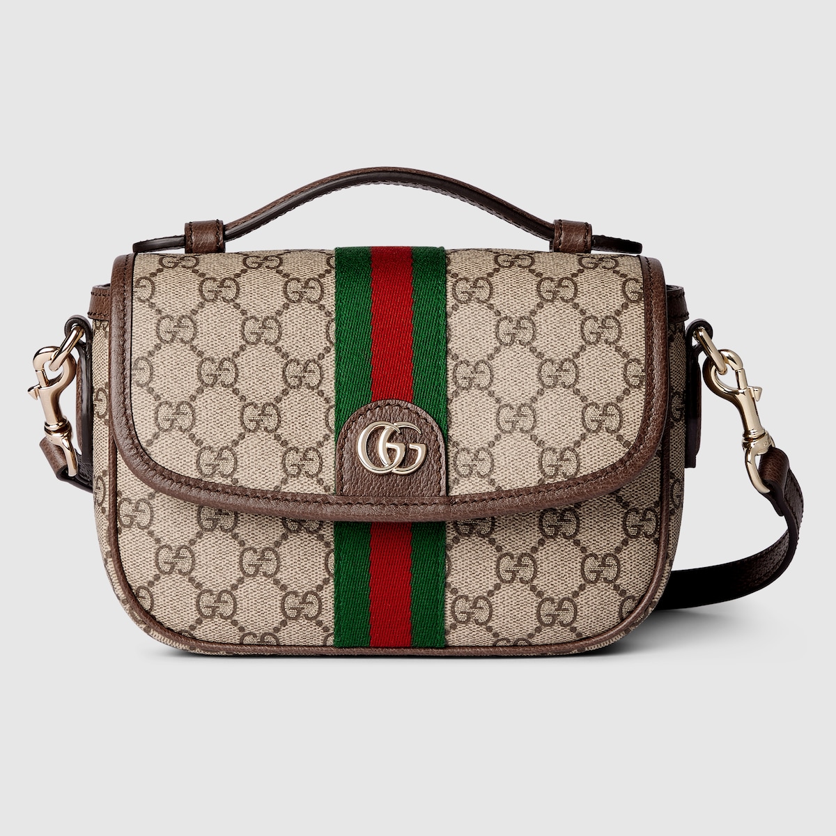 Ophidia small top handle bag in beige and brown GG fabric | GUCCI® UK