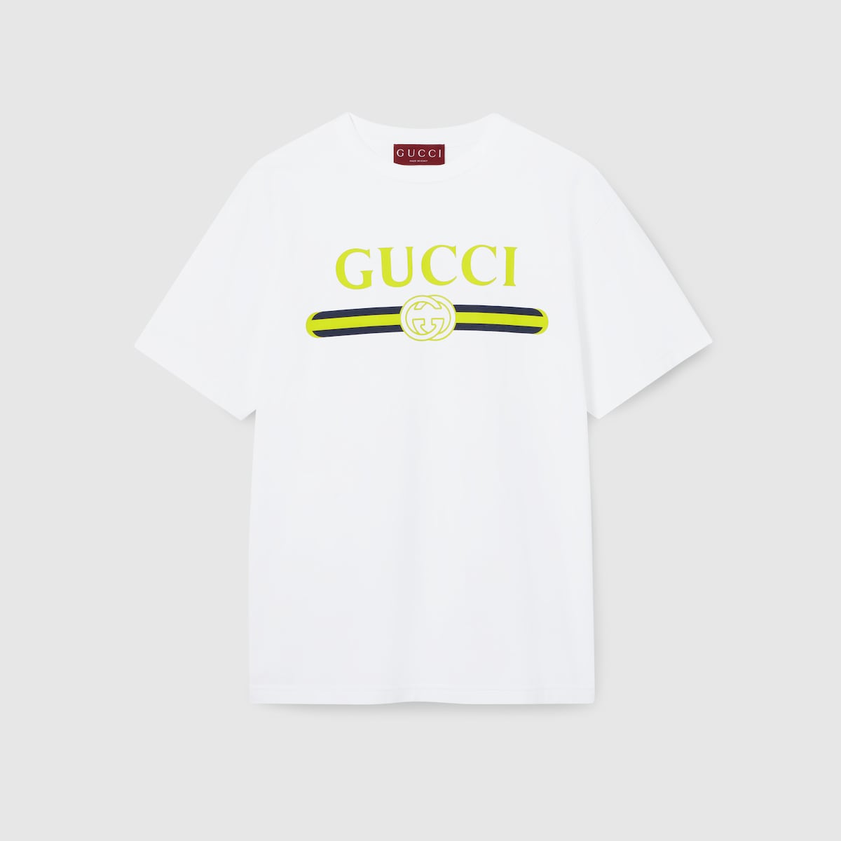 เสื้อยืด Cotton jersey T-shirt with print inสีขาว | GUCCI® TH