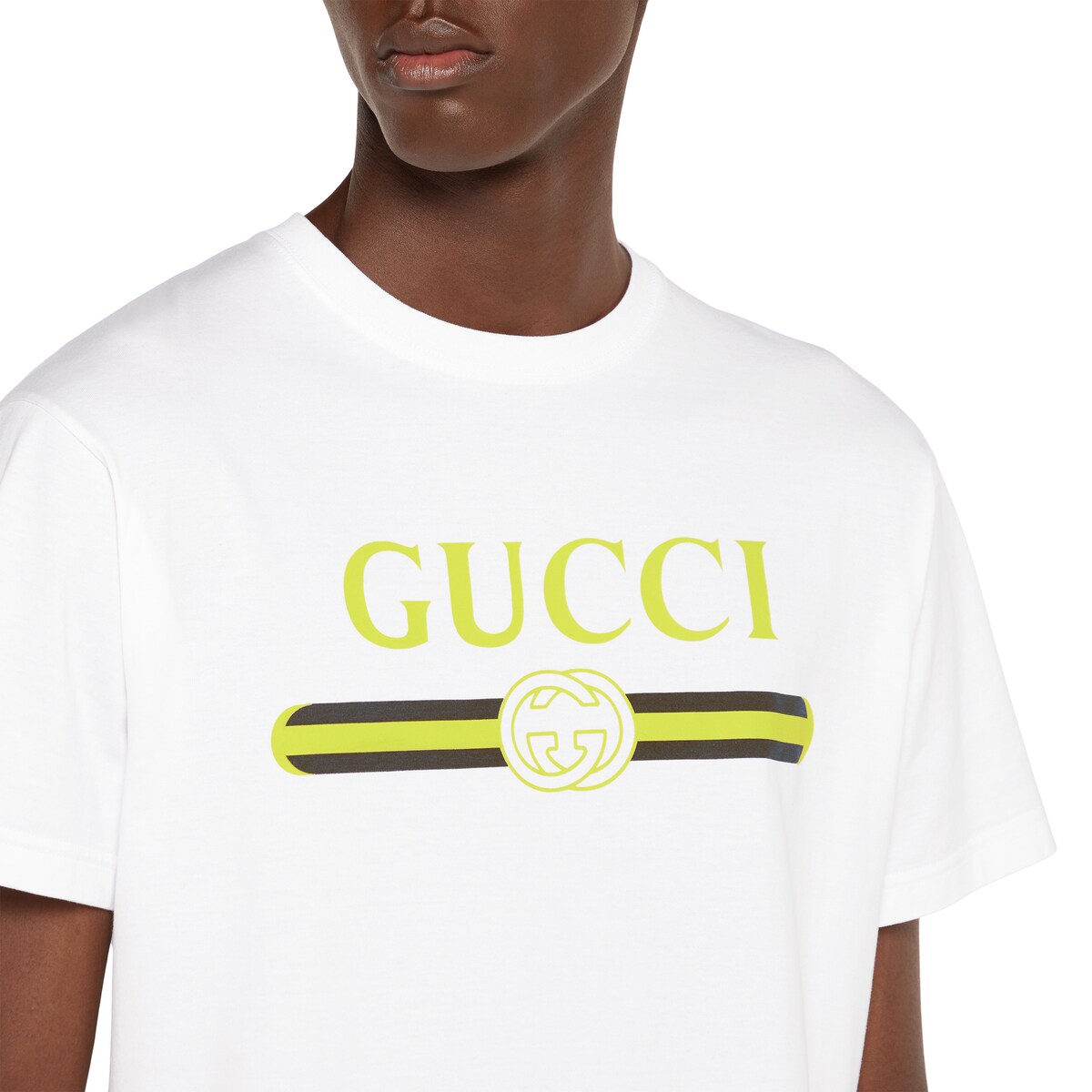 เสื้อยืด Cotton jersey T-shirt with print inสีขาว | GUCCI® TH