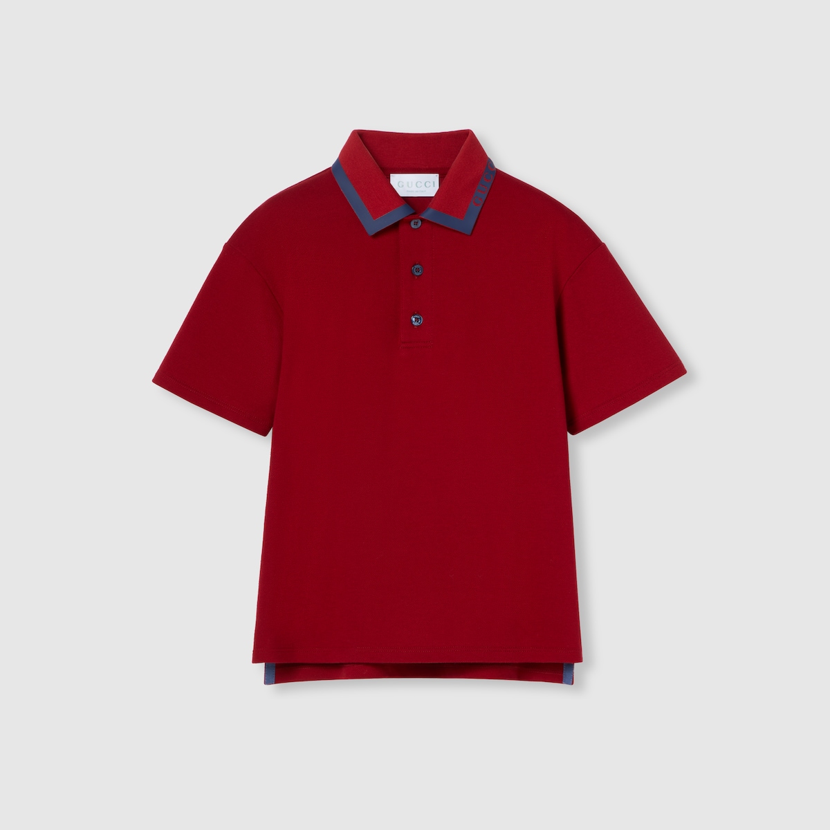 Children's printed cotton polo shirt in red | GUCCI® US