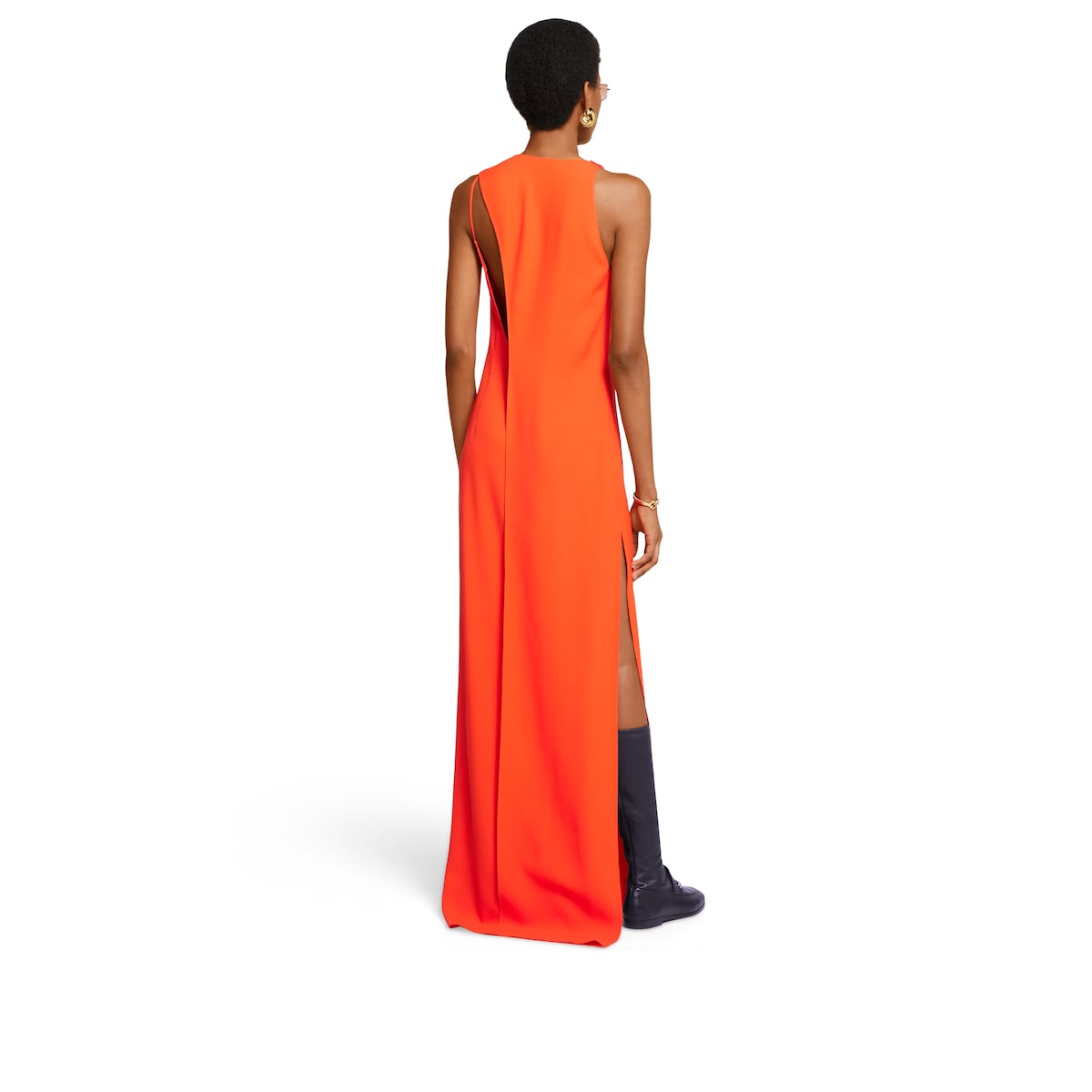 Evening dress with Double G in bright orange | GUCCI® FR