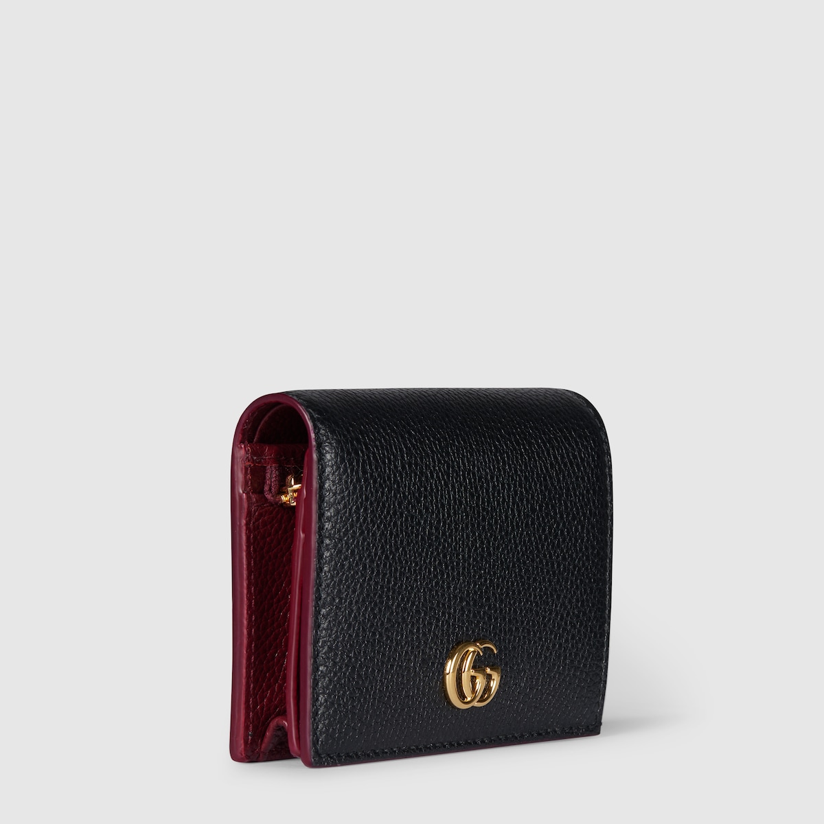 Bi-color GG Marmont small wallet in black and red leather | GUCCI® US