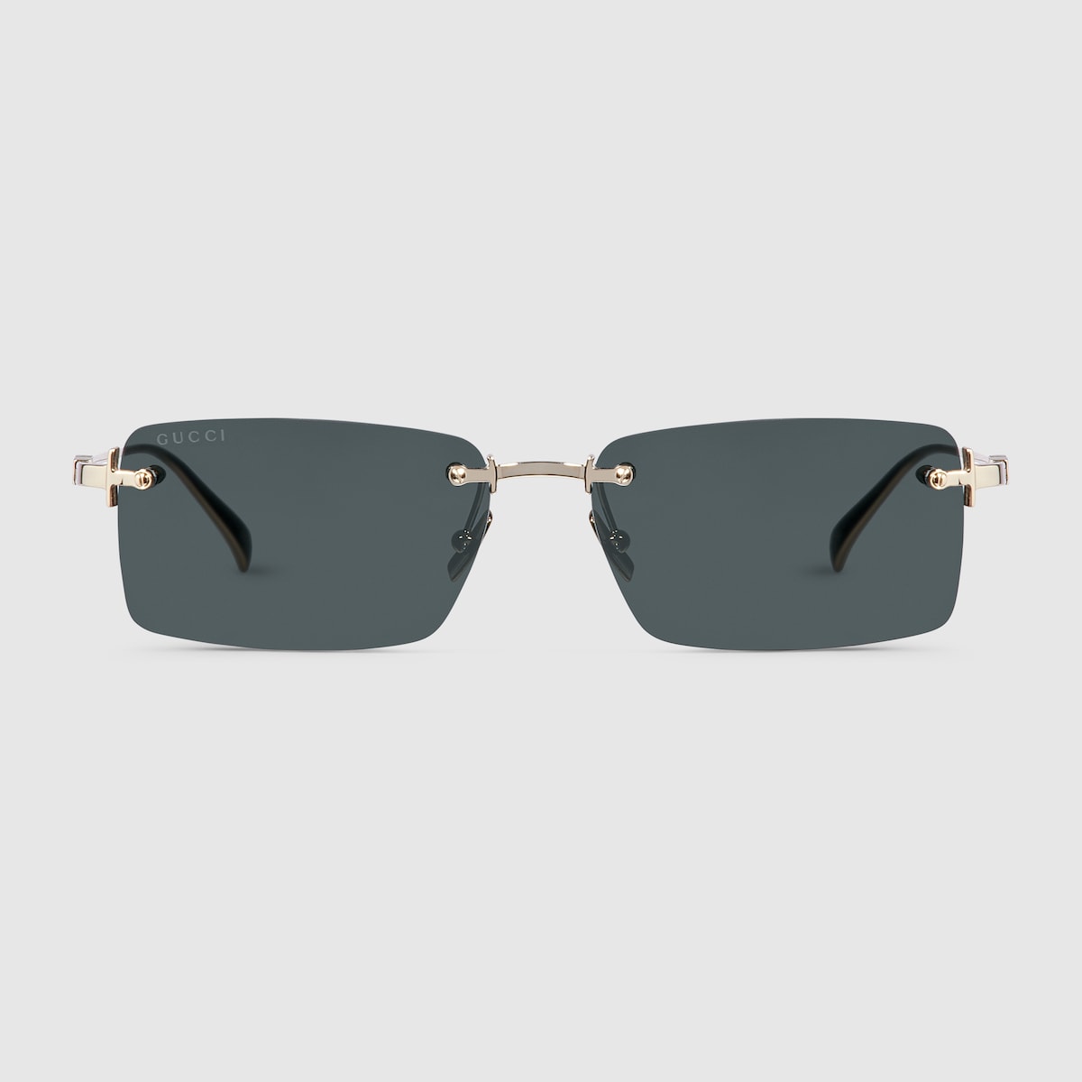 Rectangular frame sunglasses in light gold | GUCCI® US