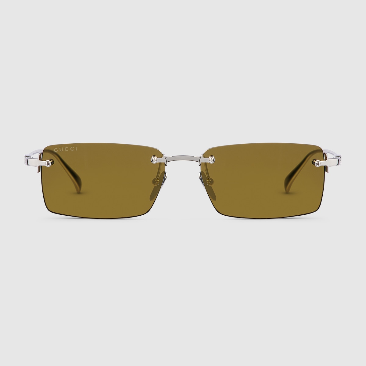 Rectangular frame sunglasses in silver | GUCCI® US