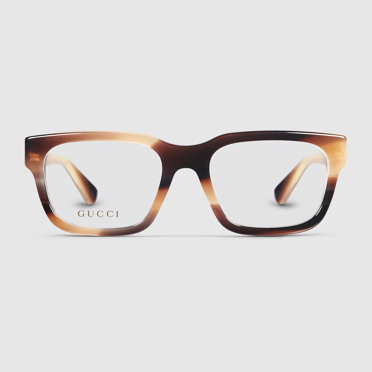 Rectangular optical frame in brown tortoiseshell | GUCCI® UK