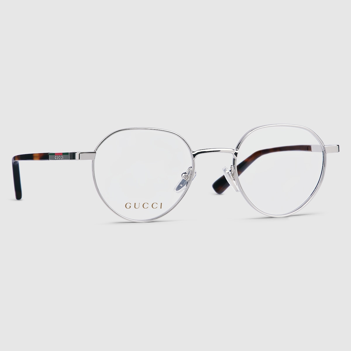 Round optical frame in silver | GUCCI® US