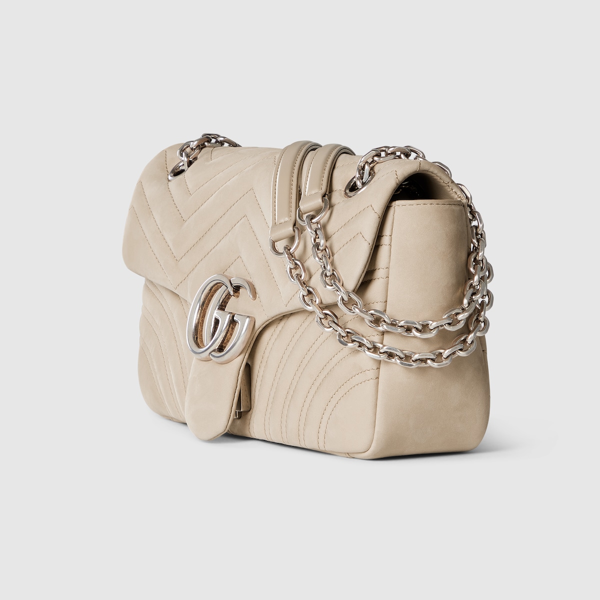 GG Marmont medium shoulder bag in oatmeal leather | GUCCI® AU