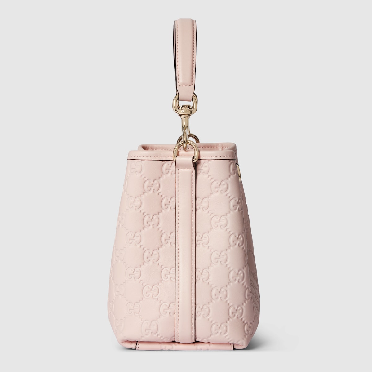 GG Emblem small bucket bag in pink GG leather | GUCCI® US