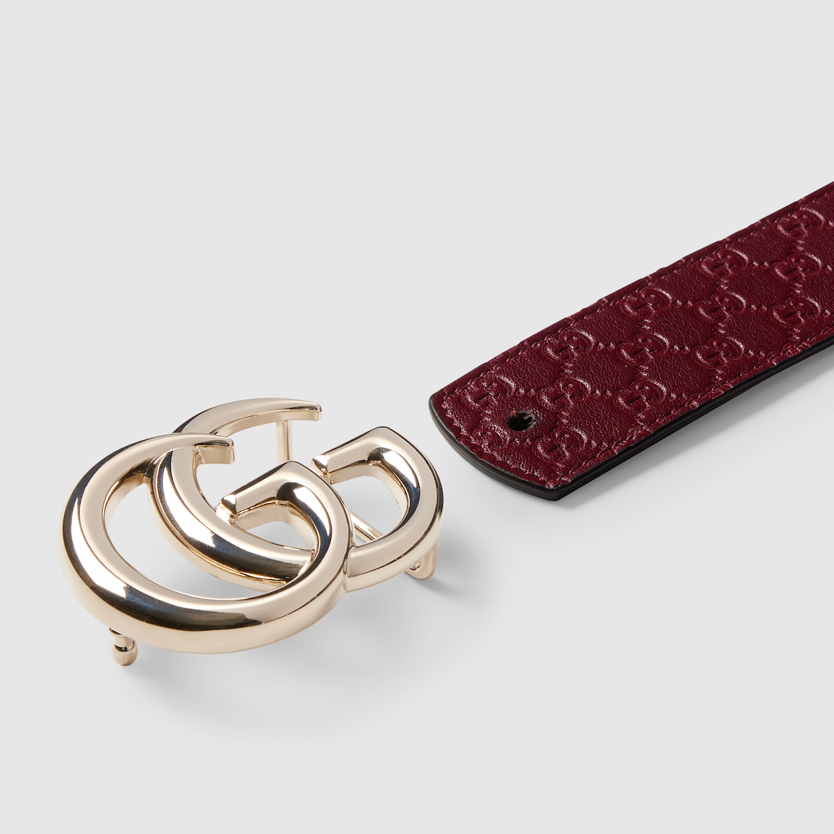 Reversible GG Marmont belt in rosso ancora red and pink leather | GUCCI® UK