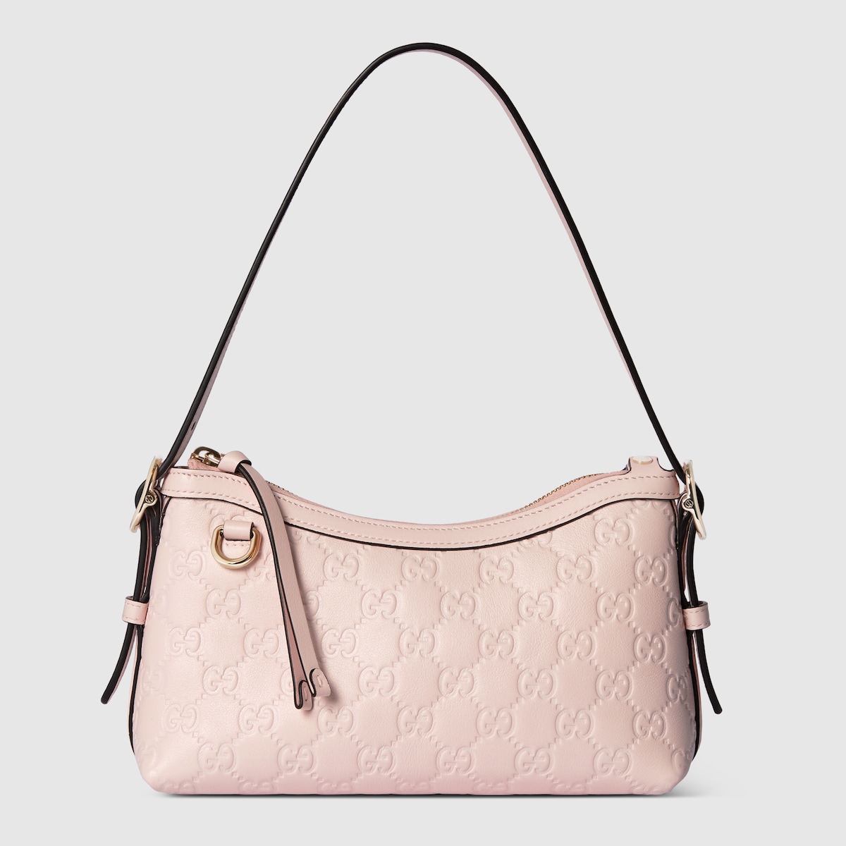 GG Emblem small shoulder bag in pink GG leather | GUCCI® US
