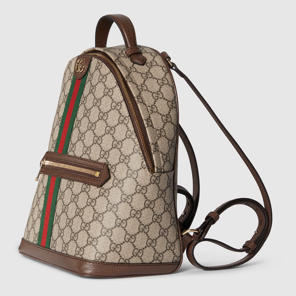 Ophidia small backpack in beige and brown GG fabric | GUCCI® NO