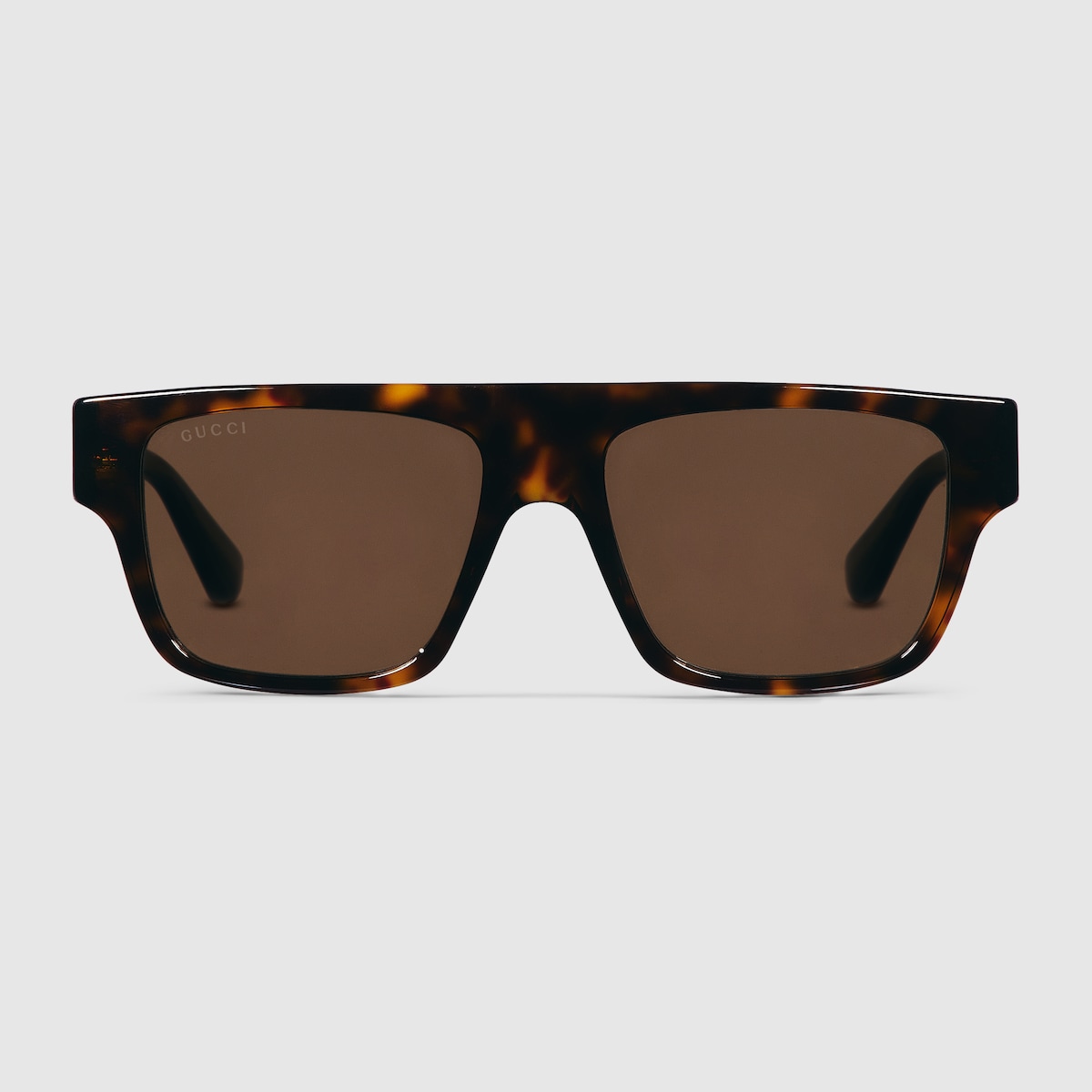 Rectangular frame sunglasses in dark tortoiseshell | GUCCI® CA