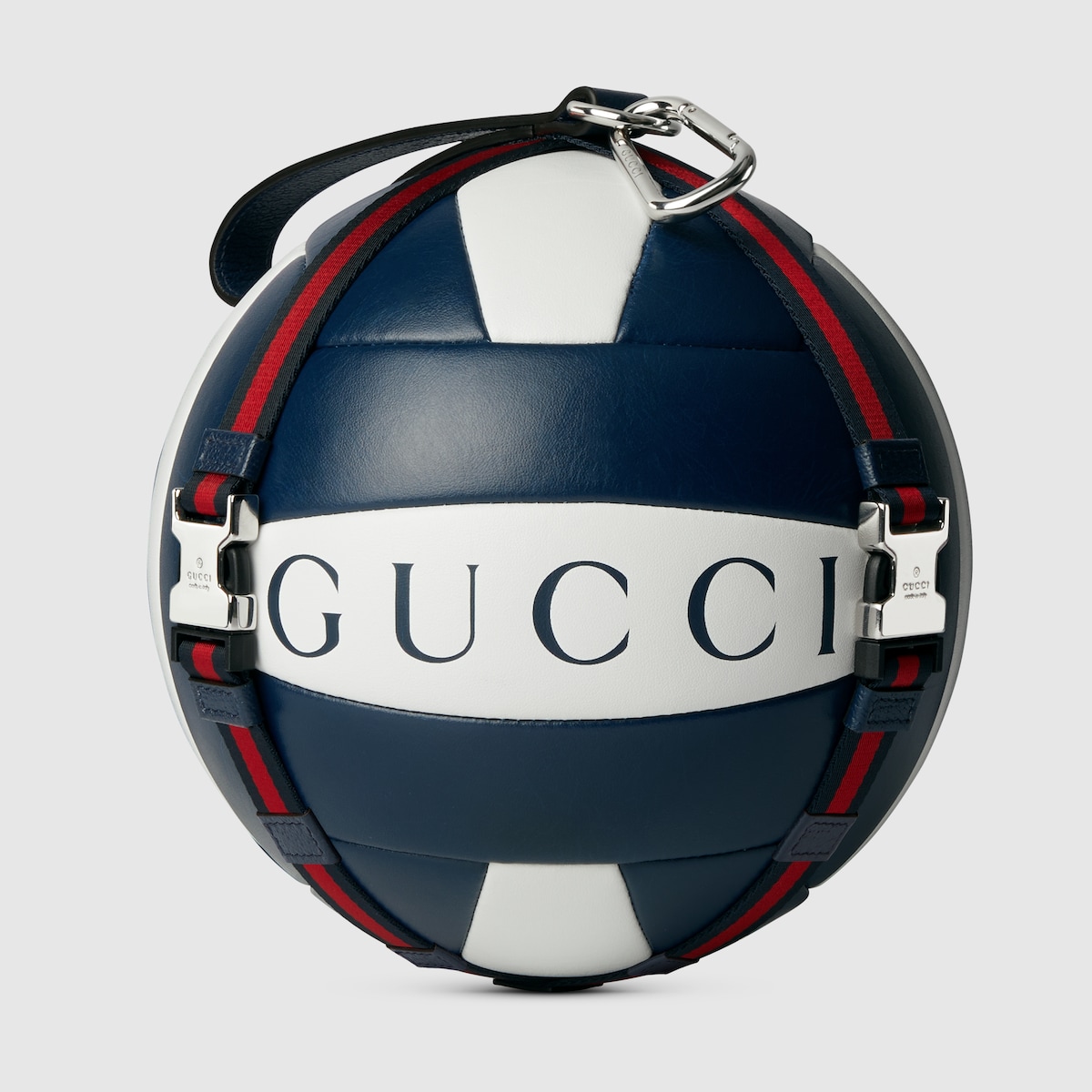 Printed rubber beach volley ball in white and navy blue | GUCCI® SG