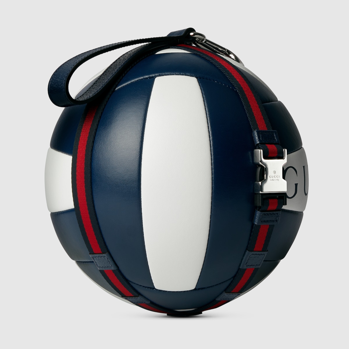 Printed rubber beach volley ball in white and navy blue | GUCCI® US