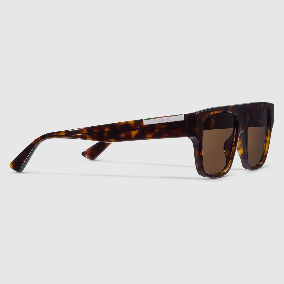 Rectangular frame sunglasses in dark tortoiseshell | GUCCI® UK
