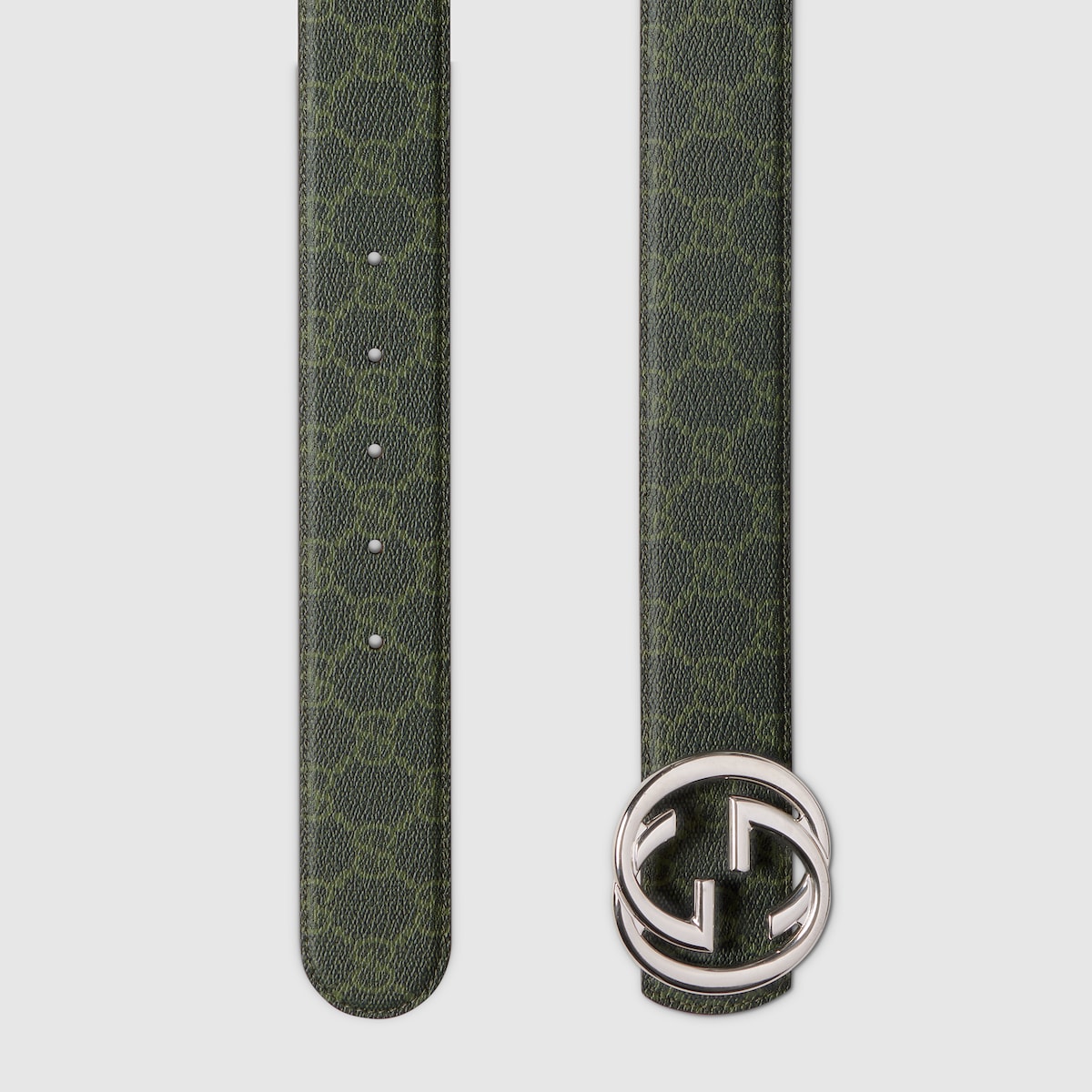 Reversible GG Monogram belt in forest green GG fabric | GUCCI® ZA