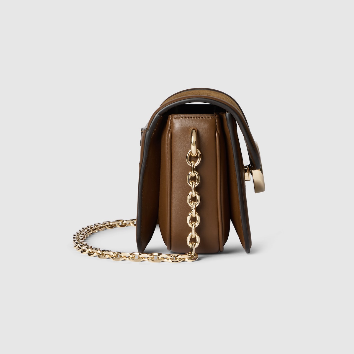 Gucci Go small shoulder bag in brown GG suede | GUCCI® UK
