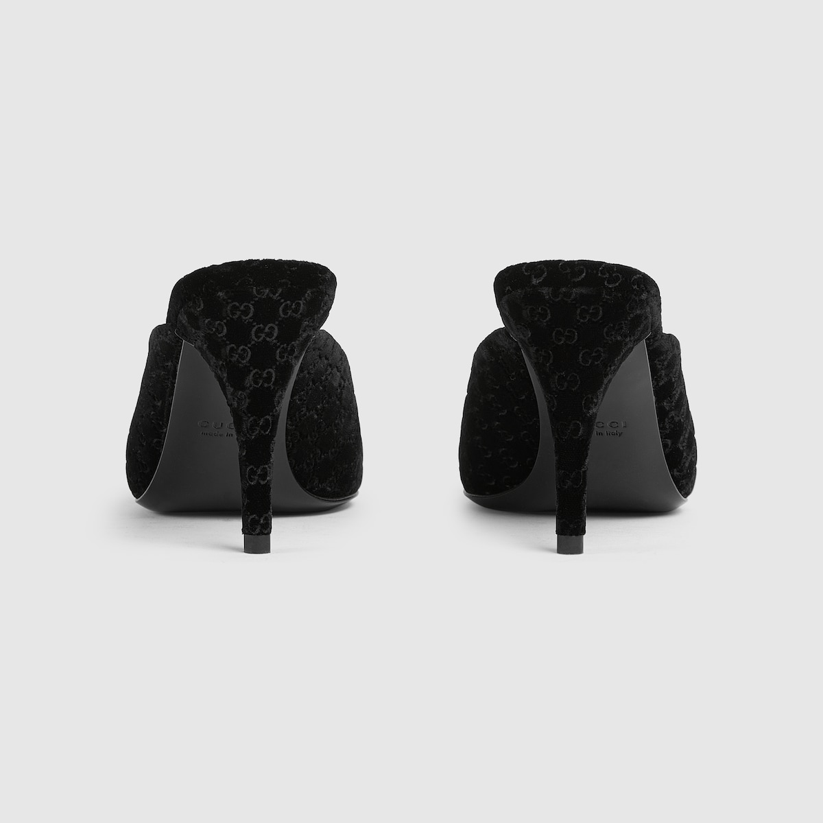 Mules à détail Mors pour femme en velours GG noir | GUCCI® FR