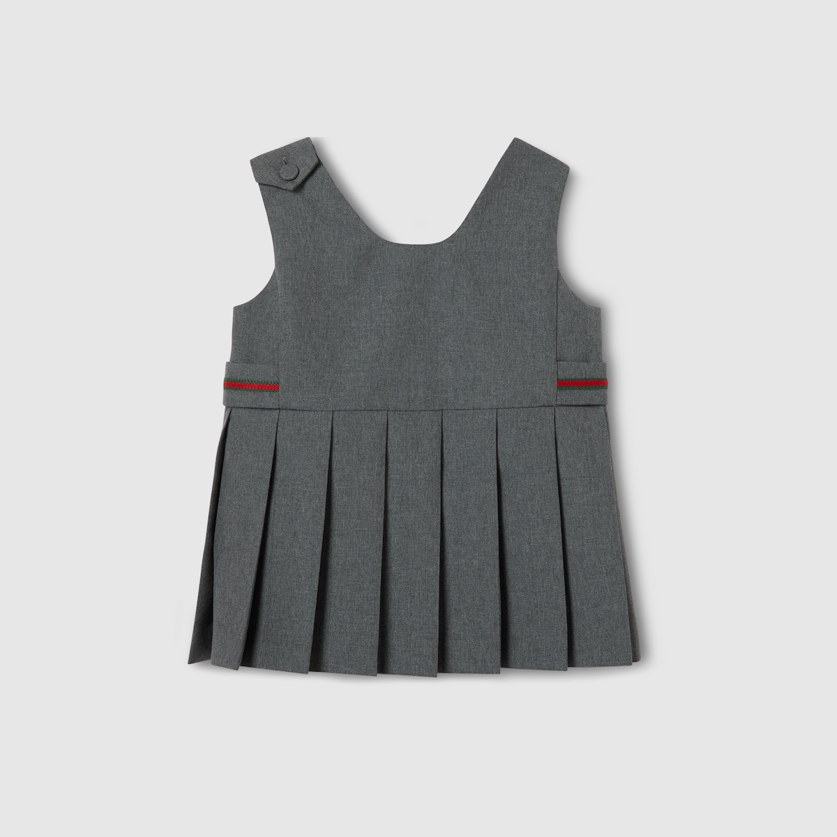 Baby wool dress with Web in light grey | GUCCI® AU