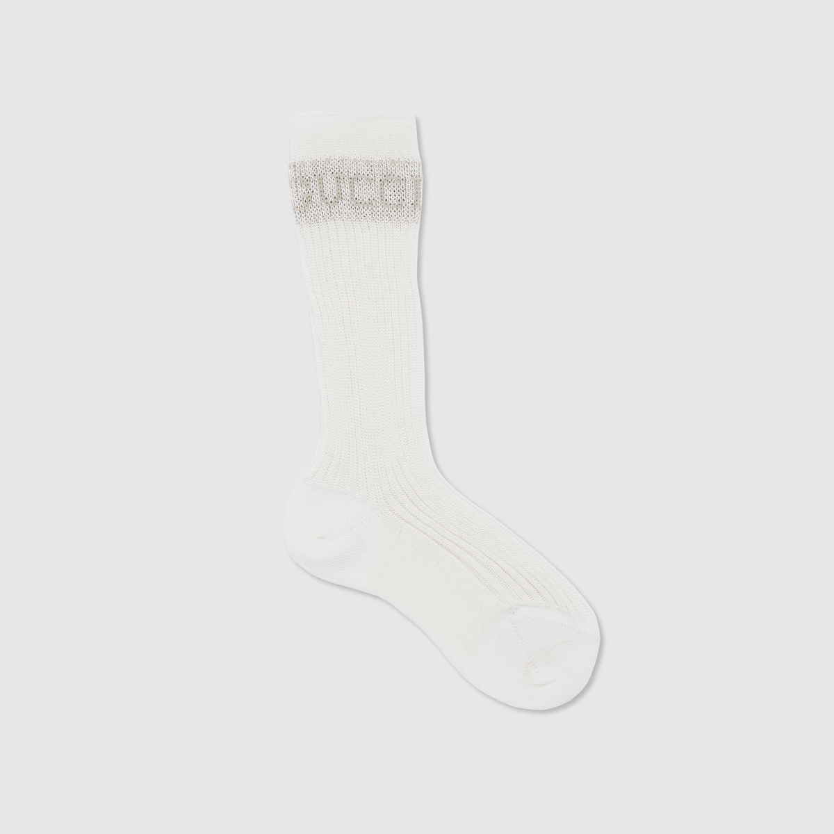 Children's cotton socks in white and light grey | GUCCI® US