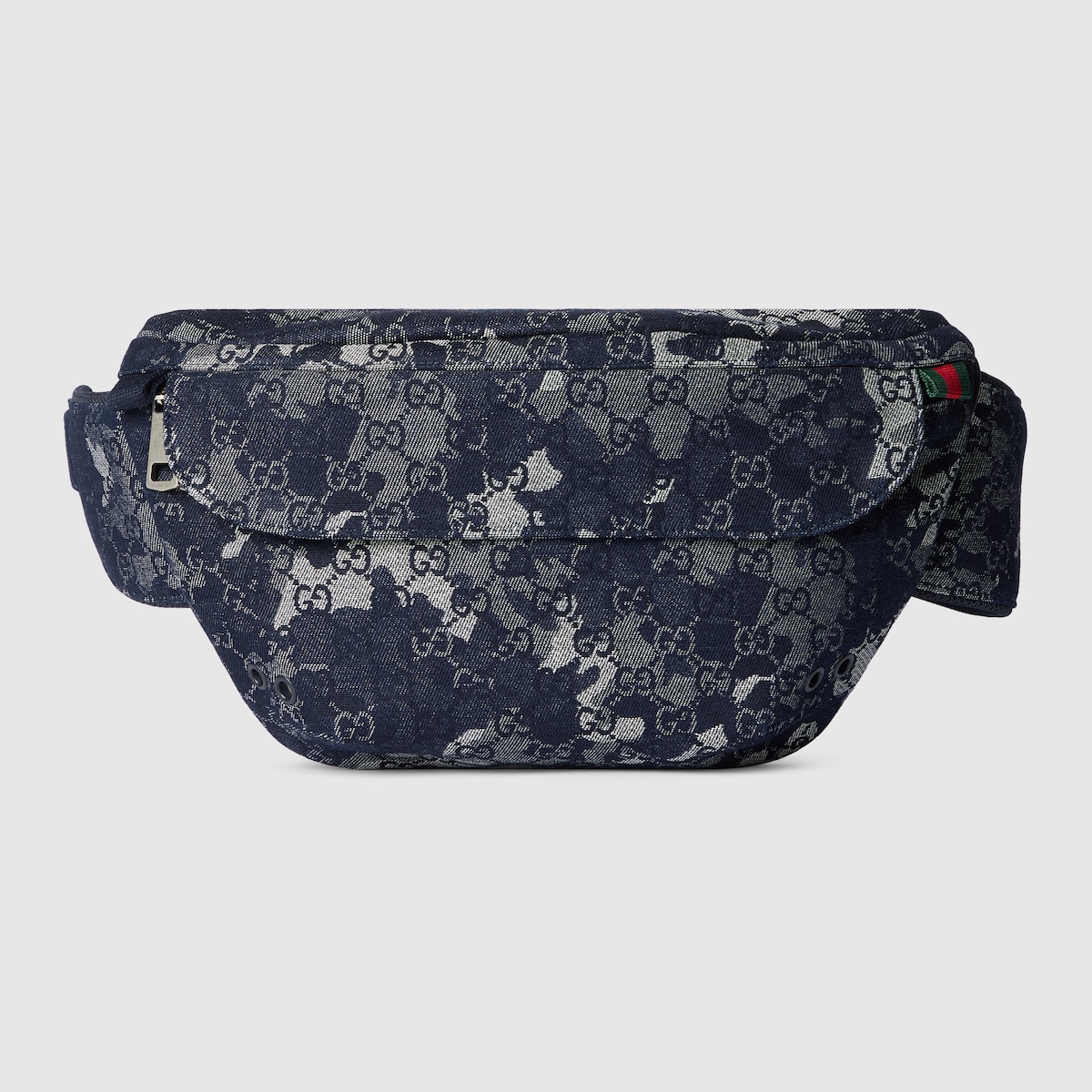 GG denim large belt bag in dark blue GG denim | GUCCI® IE