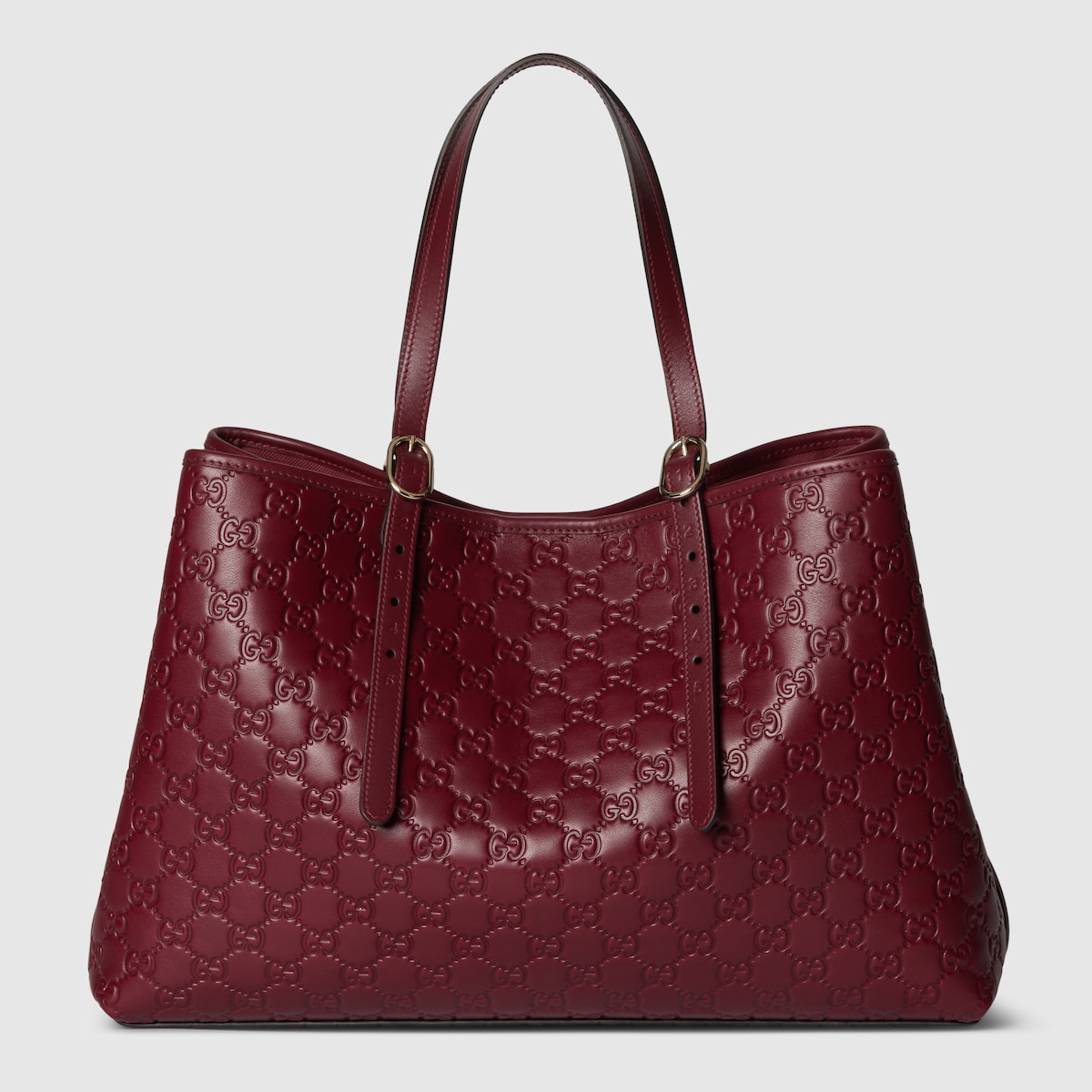 GG Emblem large tote bag in Rosso Ancora red GG leather | GUCCI® US