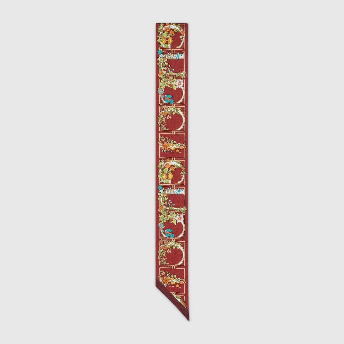 Printed silk twill ribbon in bordeaux | GUCCI® US