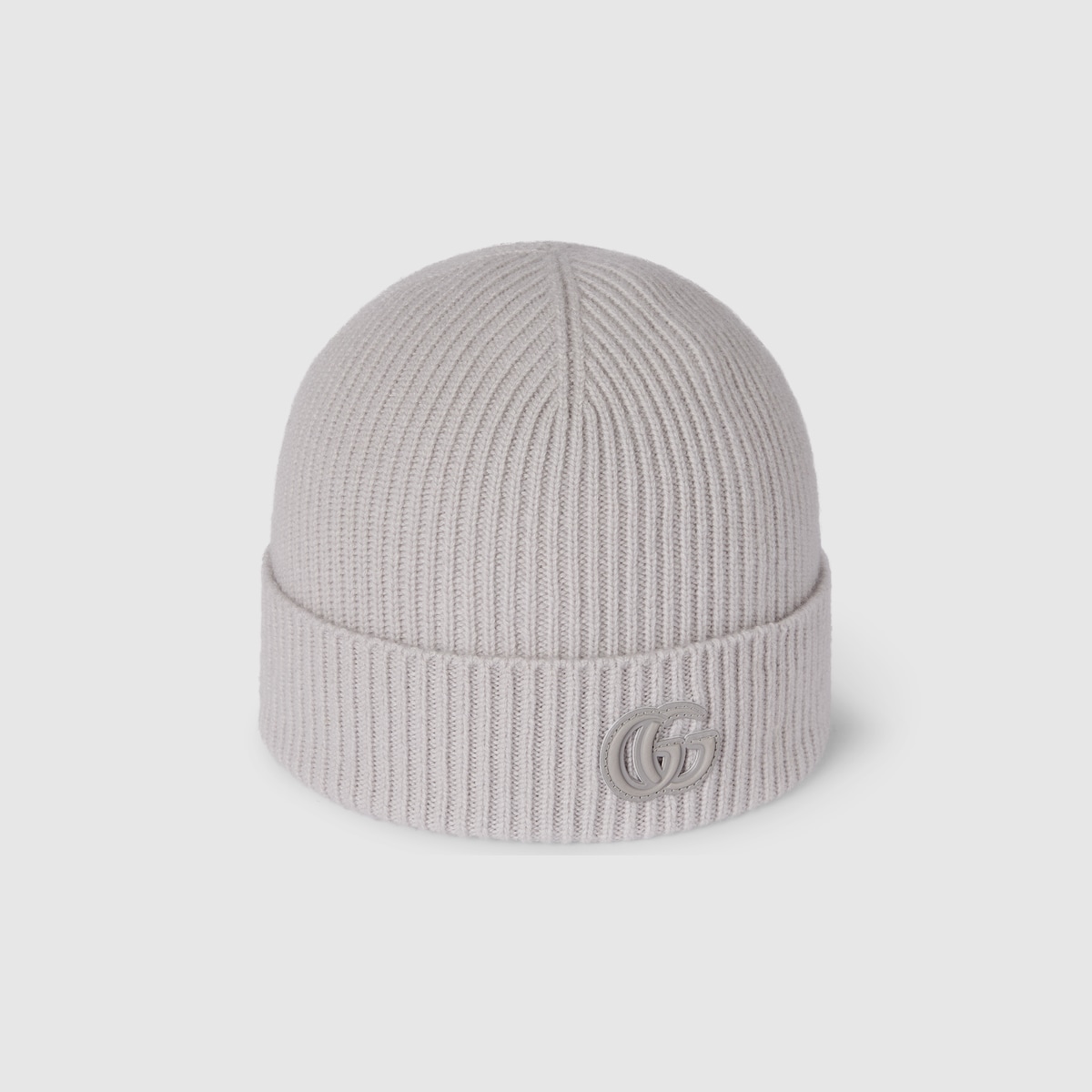 Cashmere hat with patch in light grey | GUCCI® US