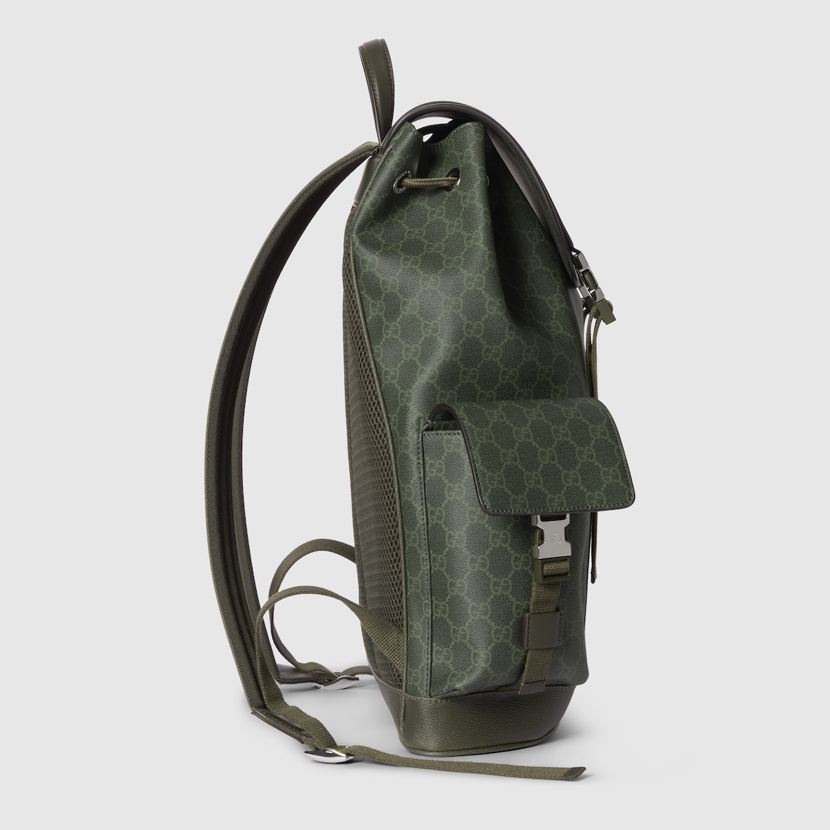 Großer GG Monogram Rucksack in waldgrüner GG Stoff | GUCCI® CH
