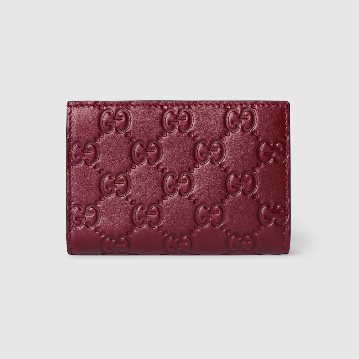 GG Emblem small wallet in Rosso Ancora red GG leather | GUCCI® CA